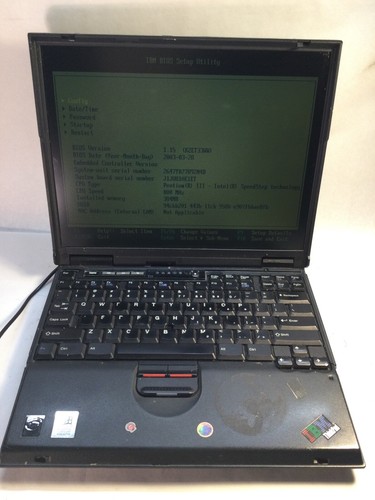 IBM ThinkPad T21 14" Laptop Intel Pentium III 800MHz- BOOTS TO BIOS ...