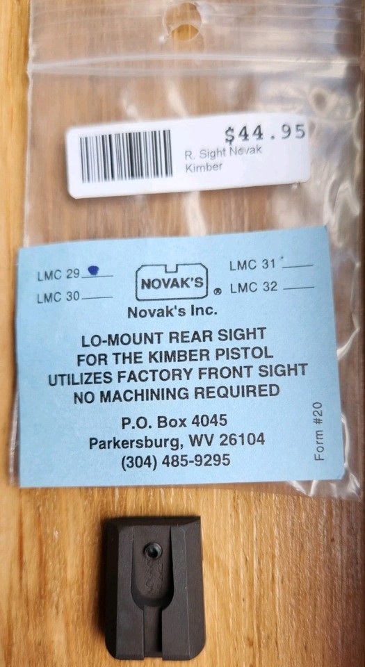 Novak Lo-Mount Rear Sight for Kimber 1911s LMC 29 NEW! | eBay