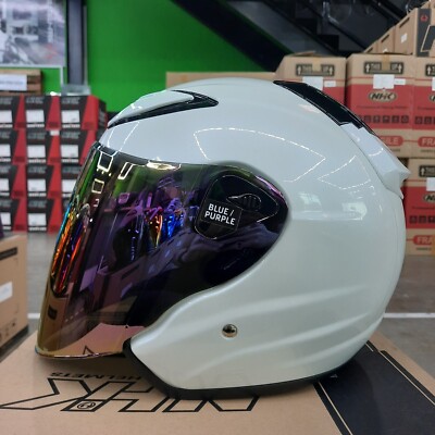 NHK Helmet R6 v2 Solid (White Pearl Glossy) Open Face Helmet | eBay