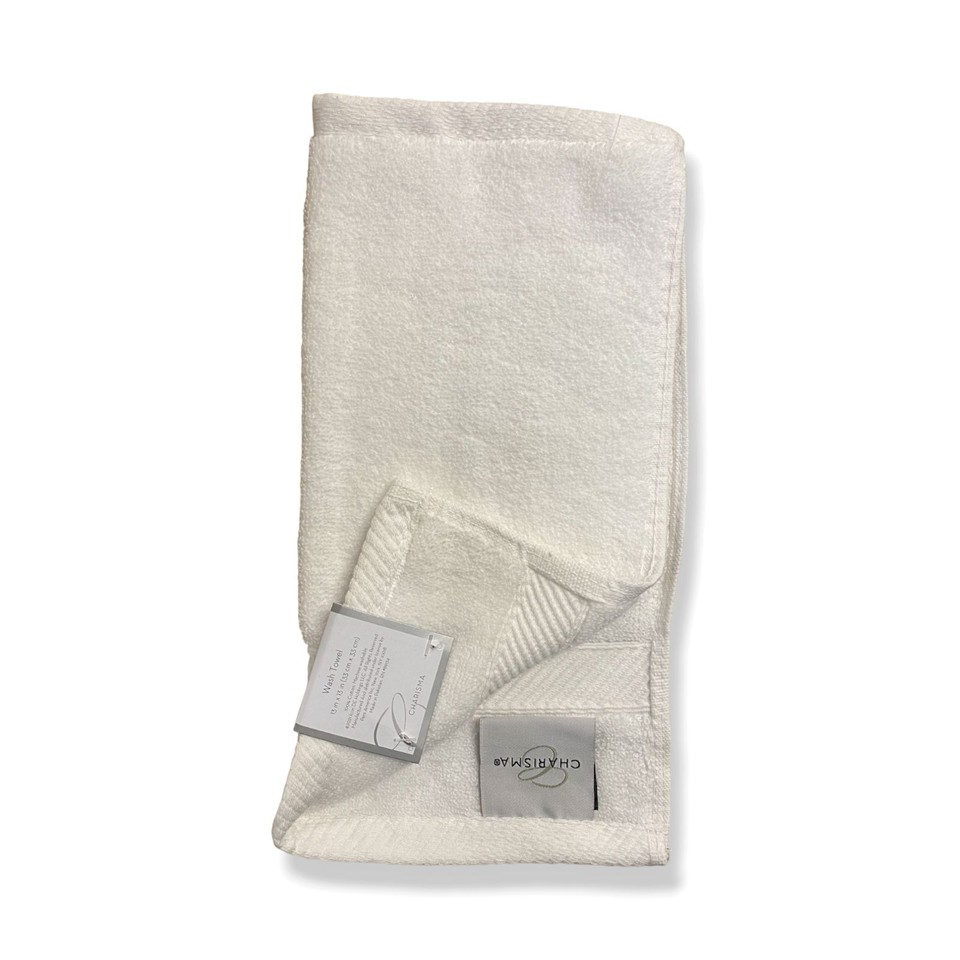 $29 Charisma White Cotton Bathroom Wash Cloth 2-Piece Towel Set | 13" x 13" in | eBay