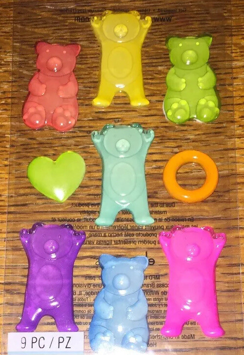 RARE Jolees Bright Gummy Bears Candy Carnival Teddy Birthday Scrapbook ...