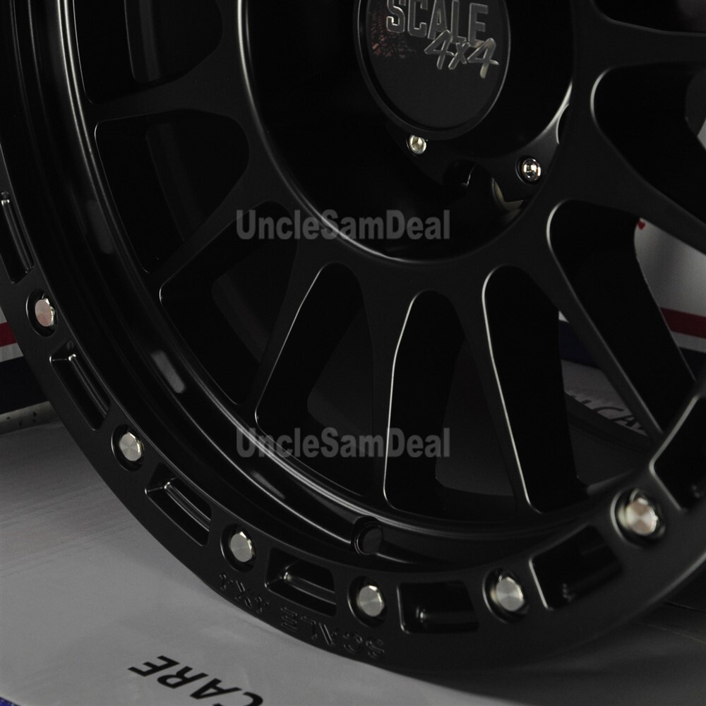 (SET 4) 17x8.5 6x139.7 6x5.5 0 OFFSET SCALE 4x4 S01 BLACK 15 SPOKES ...