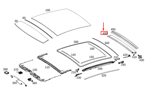 MERCEDES-BENZ GLE W167 Sunroof Roller Blind A16778087009K28 NEW GENUINE ...