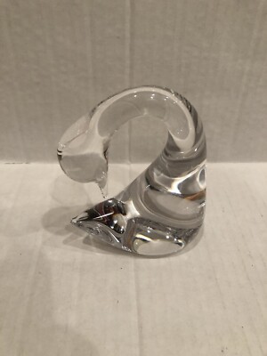 Daum France Signed Crystal Glass Swan Figurine Paperweight 5 1/4" Tall ...