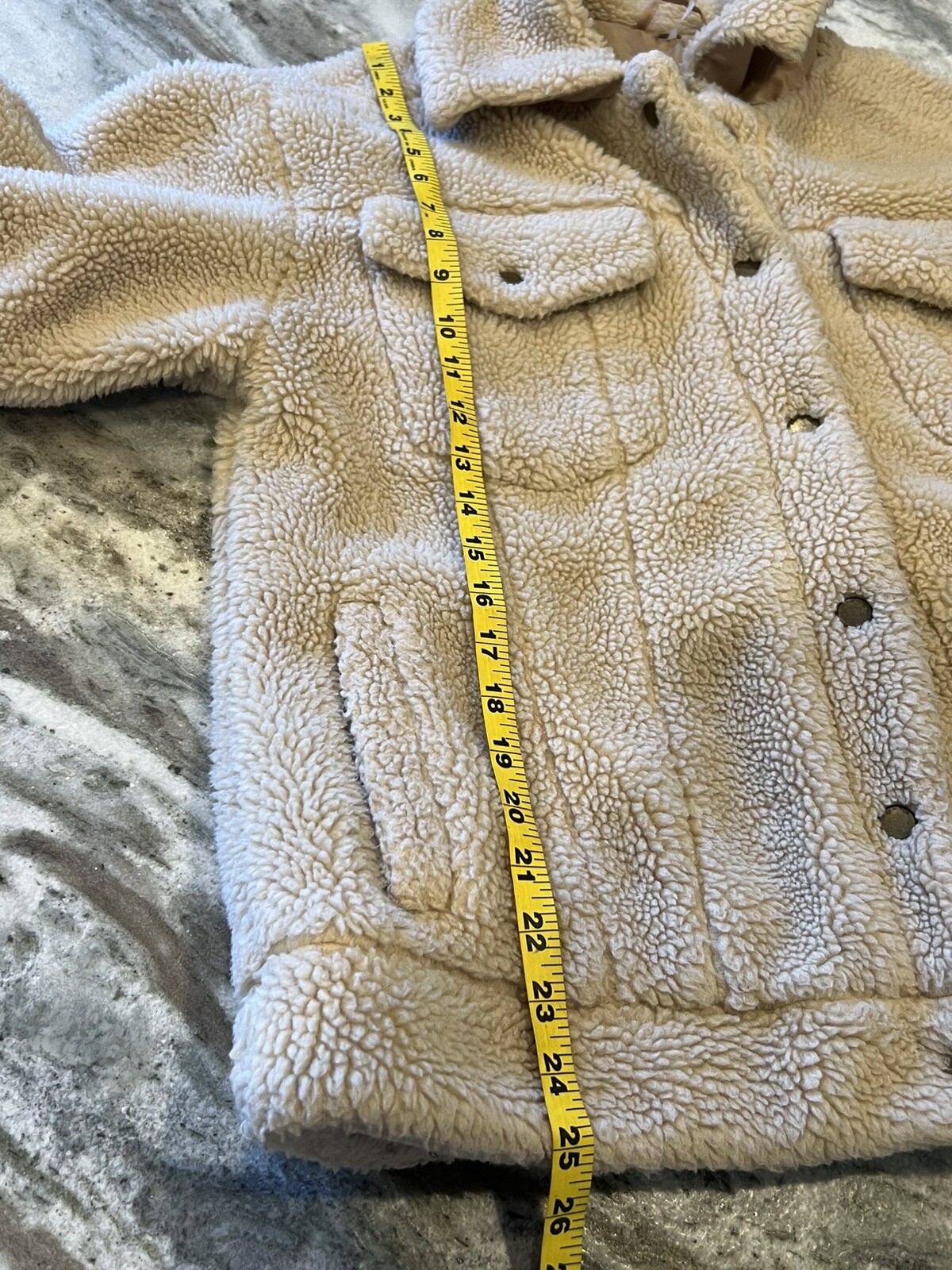 Free People Teddy Bear Sherpa Snap Button Jacket Wome… - Gem