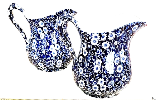 Pitcher Vintage Royal Staffordshire England Calico Cobalt Blue | eBay