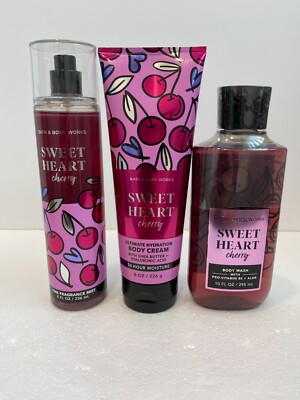 Bath & Body Works SWEET HEART CHERRY Mist / Shower Gel / Body Cream You ...