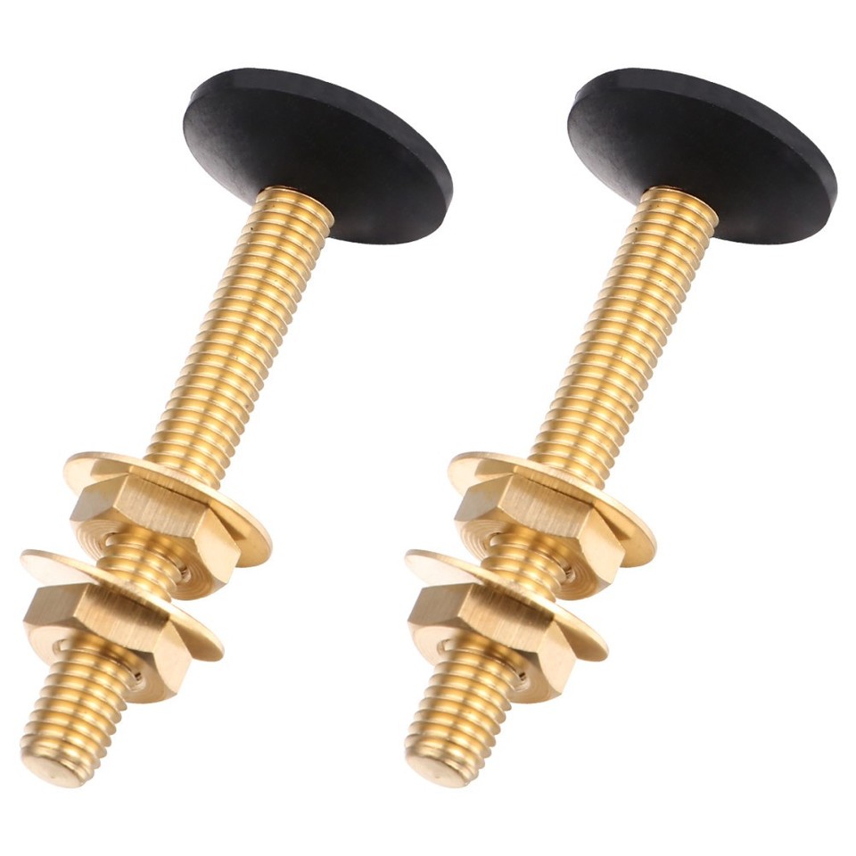 2 Pcs Brass Toilet Closet Bolts with Nuts and Washers Toilet Bolt Set ...