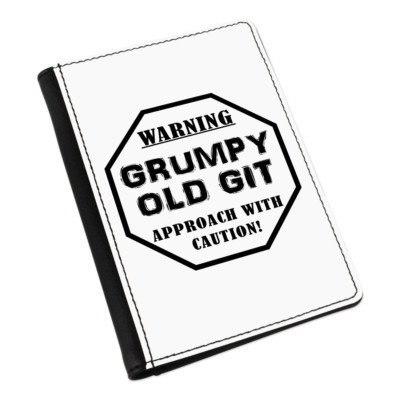 Warning Grumpy Old Git Caution Passport Holder Cover Case - Dad Fathers ...