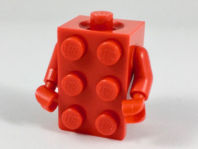 LEGO 37191c00 RED Brick Suit Guy, Series 18 Torso, 2 x 3 Brick Costume ...