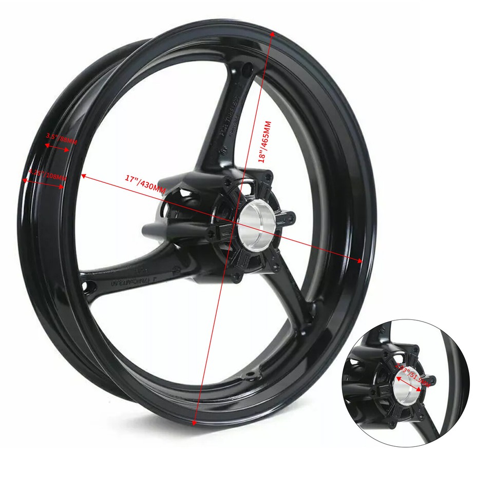 Gloss Black 17x3.5 Front Wheel Rim for Suzuki GSXR 600 750 08-10 GSXR ...