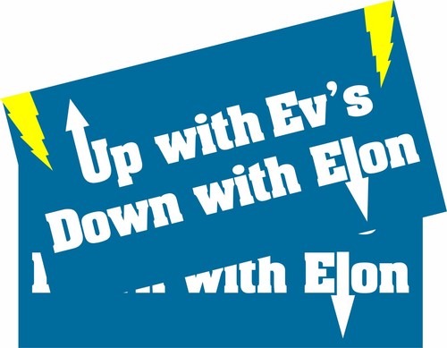 Up with EVs Down with Elon, Electric Car Elon Musk EV Stickers SET OF 2 ...