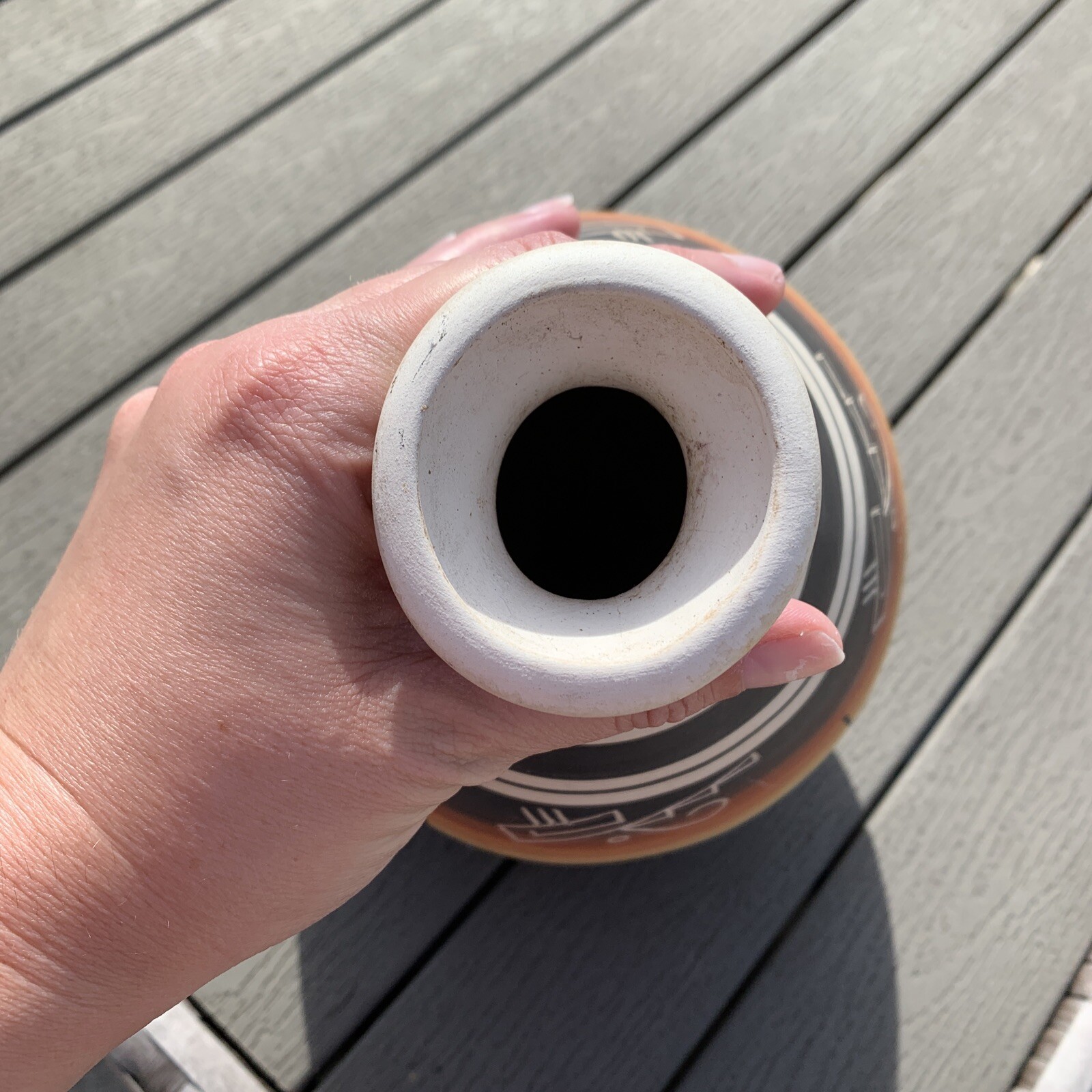 VTG NAVAJO POTTERY Signed Nez 1986 Etched Pot Vase Art Southwest Decor ...