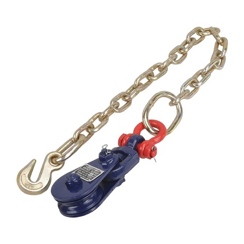 2 Ton 3" Snatch Block w/ Shackle & 2' Tow Chain Anchor Wrecker Car ...