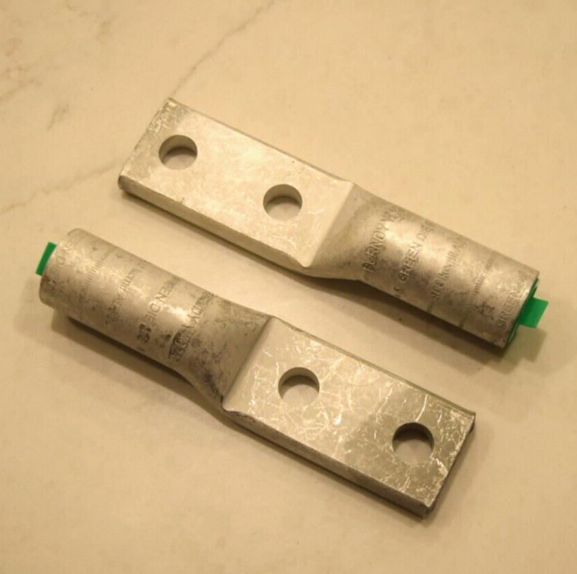 **Lot of 2* Burndy YA32A3 HYLUG 400MCM ALCU 2-Hole Lugs 600V Aluminum ...