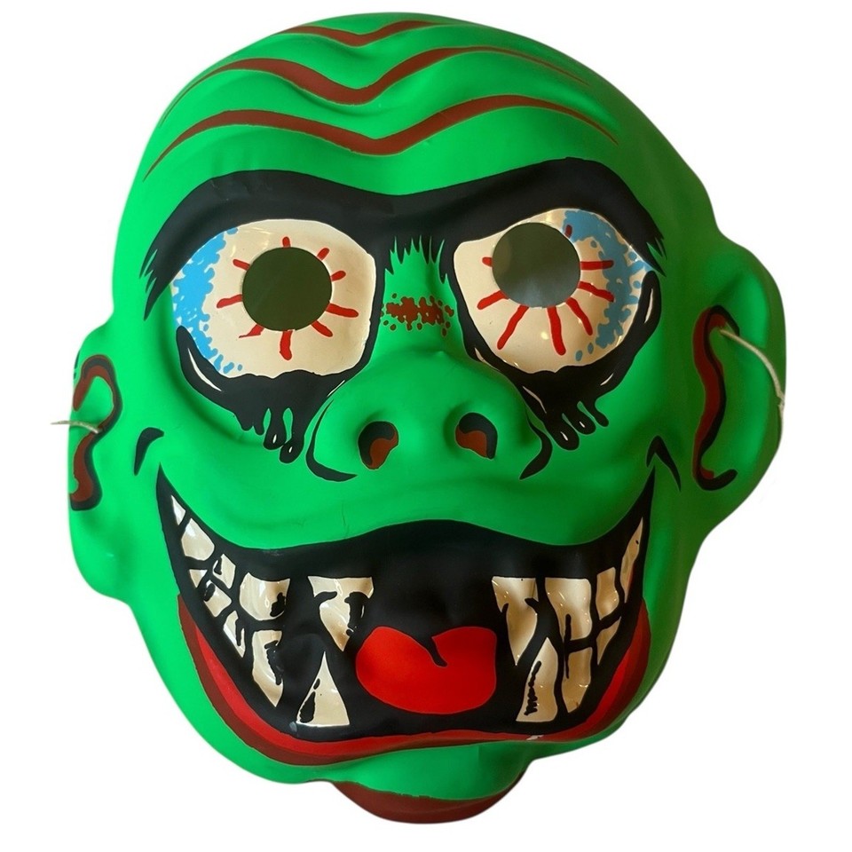 Vintage Rare Ed Roth GREEN Rat Fink Collegeville Halloween Mask Elastic ...