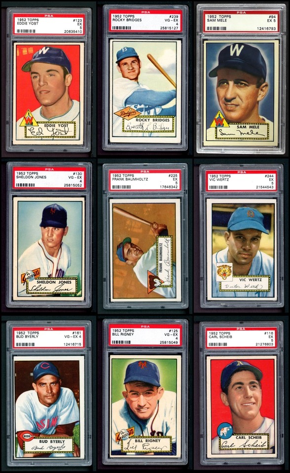 1952 Topps Baseball Almost Complete Set 5 - EX 6894223 (404 / 407 cards ...
