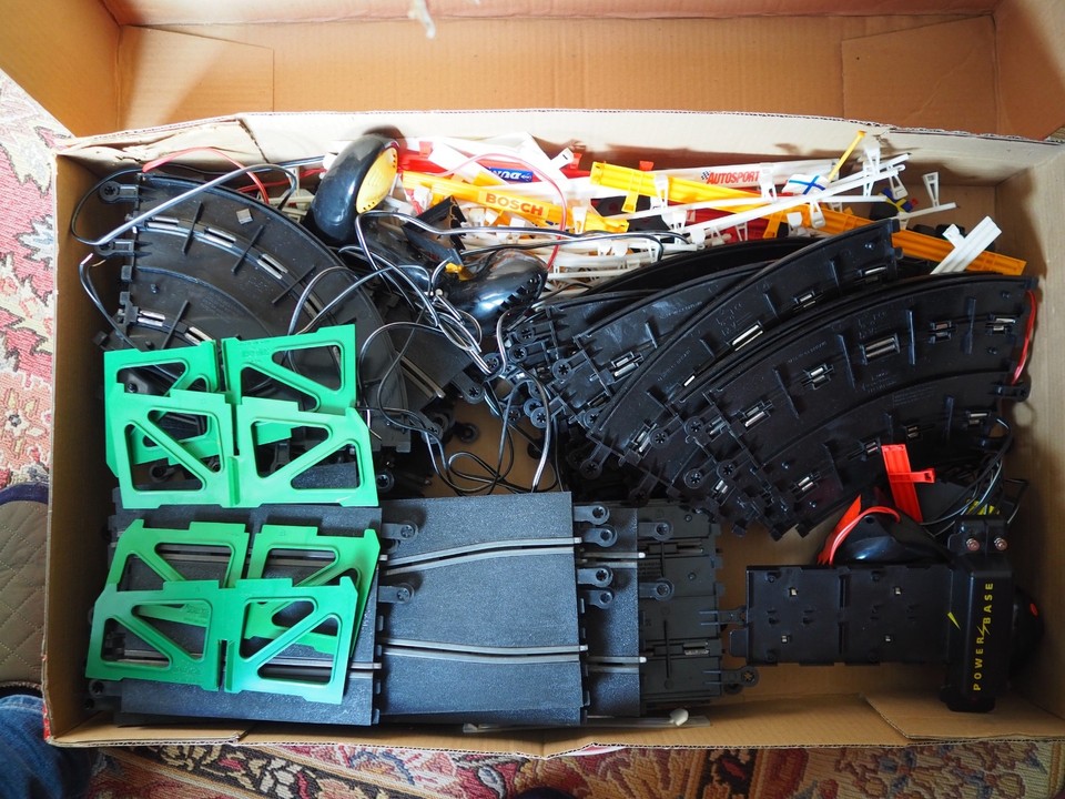 Scalextric. Two box sets with two additional cars and Smoothflow ...