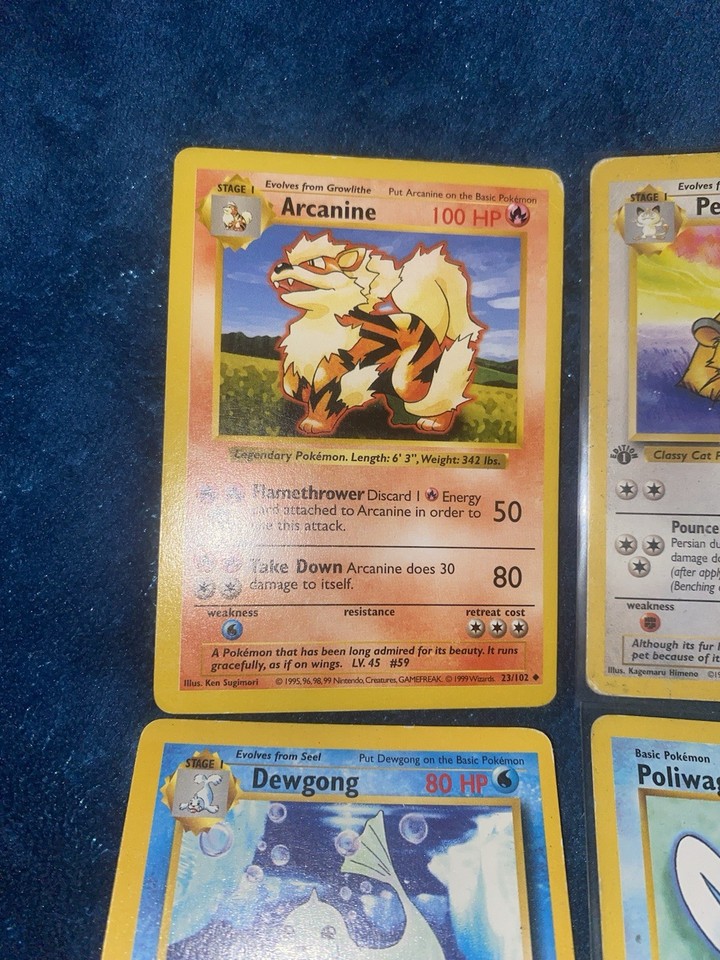 6 Pokemon cards lot old vintage rare shadowless first edition pokemon ...