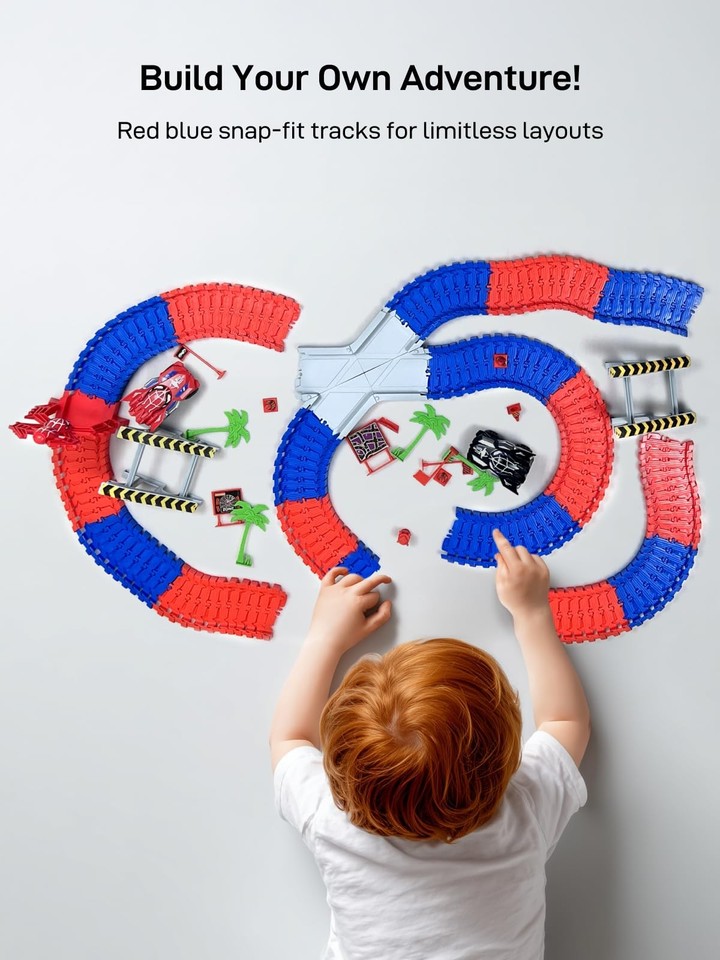 Spider Toys for Ages 5-7, Spider Race Track with 2 pcs Spider Cars Toys ...