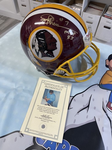 JOE THEISMANN AUTOGRAPHED 1 BAR FULL SIZE HELMET WASHINGTON REDSKINS 2X ...