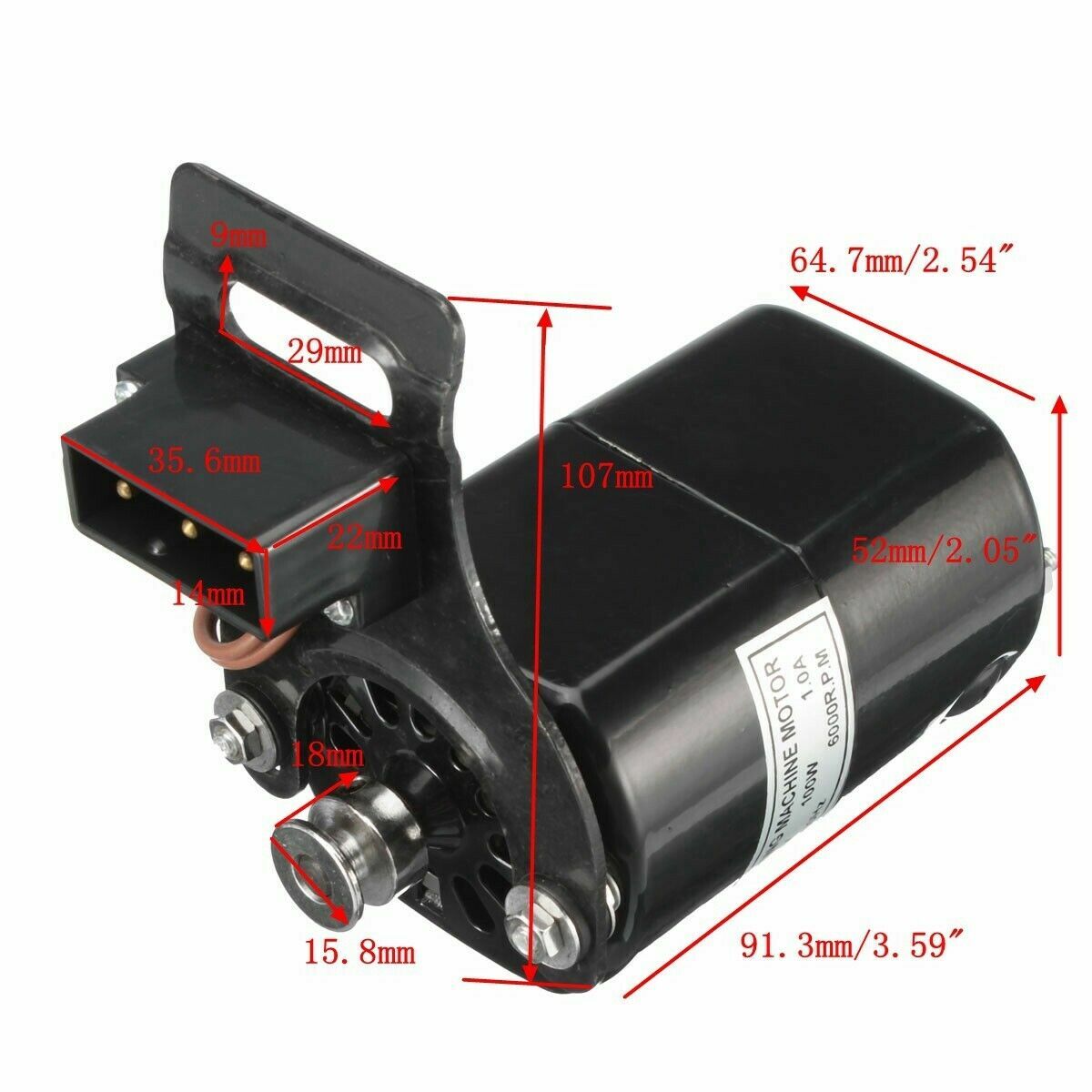 1.0 Amps Home Sewing Machine Motor Foot Pedal Singer 110V 100W HA1 15 ...