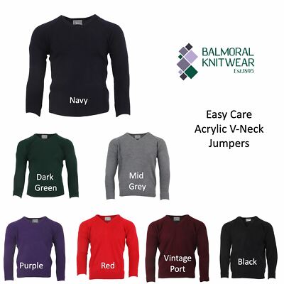 Balmoral Sweater Long Sleeve V Neck Acrylic Jumper Knitwear Warm ...