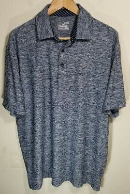Under Armour Playoff Golf Polo Shirt Heatgear Performance Blue 1253479 ...