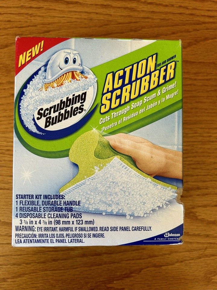 Scrubbing Bubbles Action Scrubber Tub & Shower Starter Kit 4 Pads Handle NIB | eBay