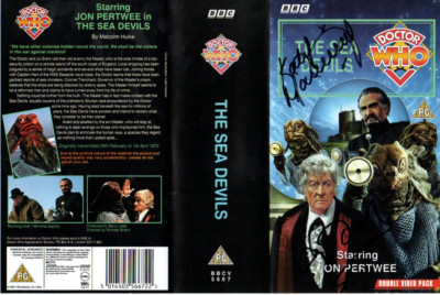 Doctor Who: The Sea Devils VHS Cover Signed by KATY MANNING & HUGH FUTCHER | eBay UK