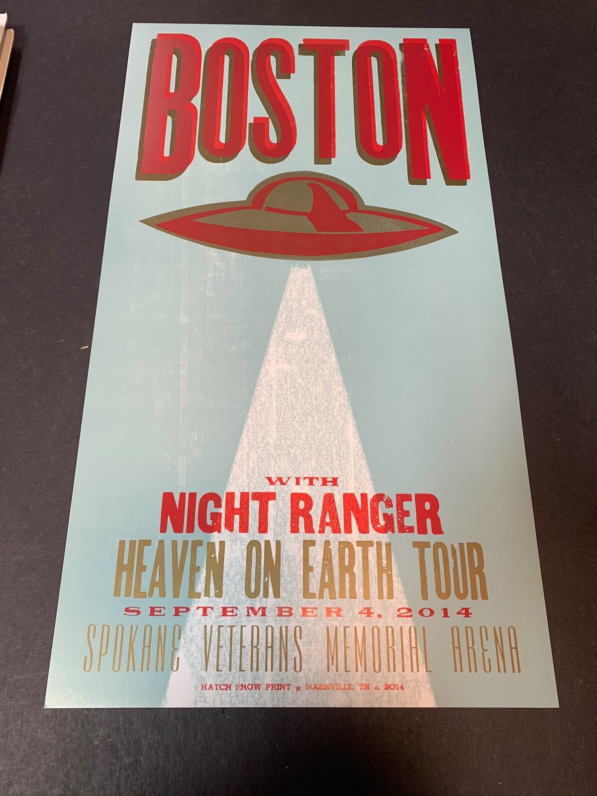 BOSTON w/ Night Ranger Spokane Veterans Arena HATCH SHOW PRINT ORIGINAL ...