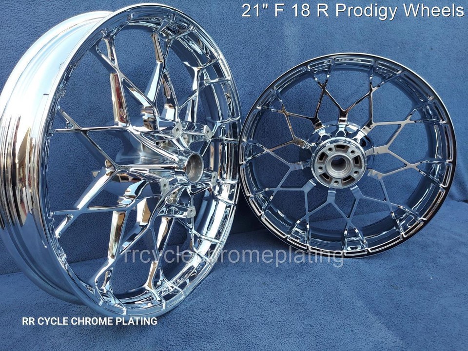 Harley Chrome Prodigy Wheels 21' Front 18" Rear 09-25 Street Glide Road ...