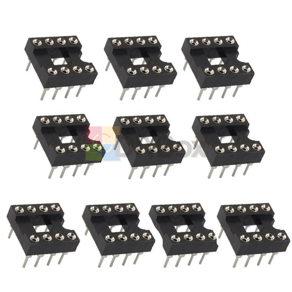10PCS 8Pin SIP DIP Round IC Sockets Adaptor Solder Type plated machined ...