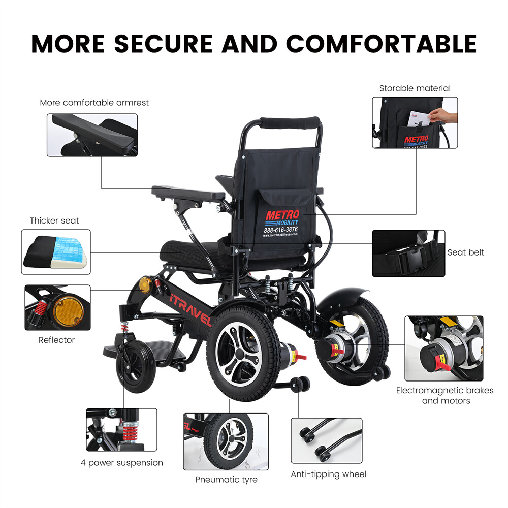 200W*2 Electric Power Wheelchair 57lbs Foldable Medical Mobility Aid ...