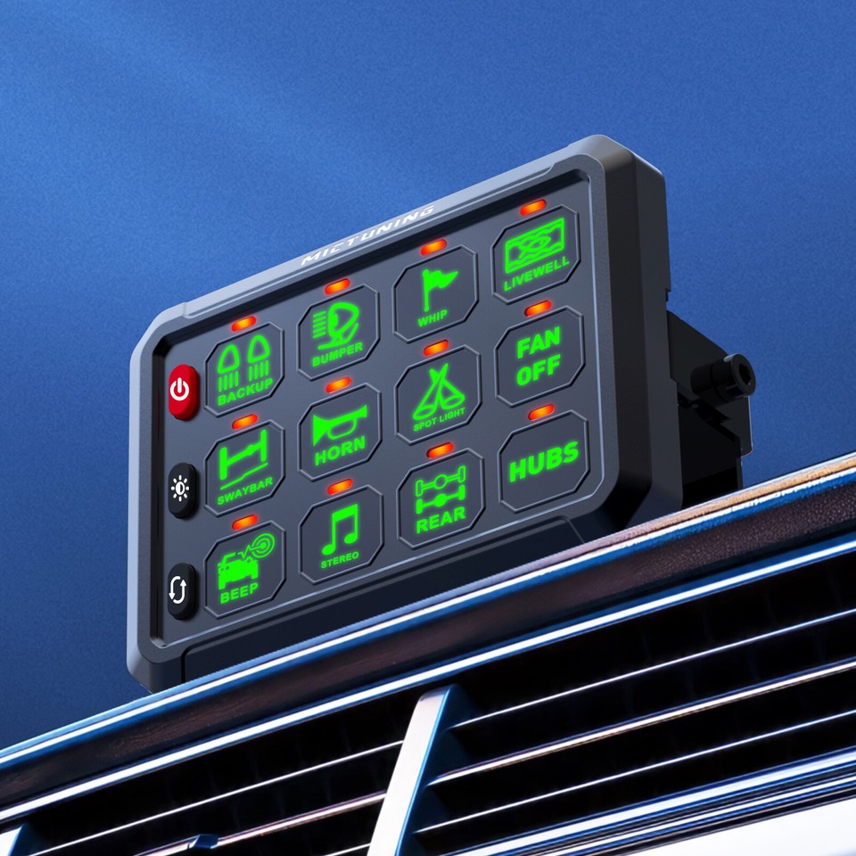 12 Gang Switch Panel, Toggle On-Off Circuit Control Relay System Marine ...