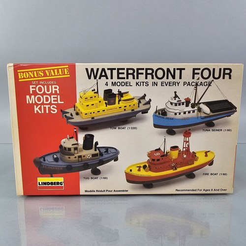 Lindberg Waterfront Four Model Kit 72120 Tug Tow Tuna Fire Boats ...