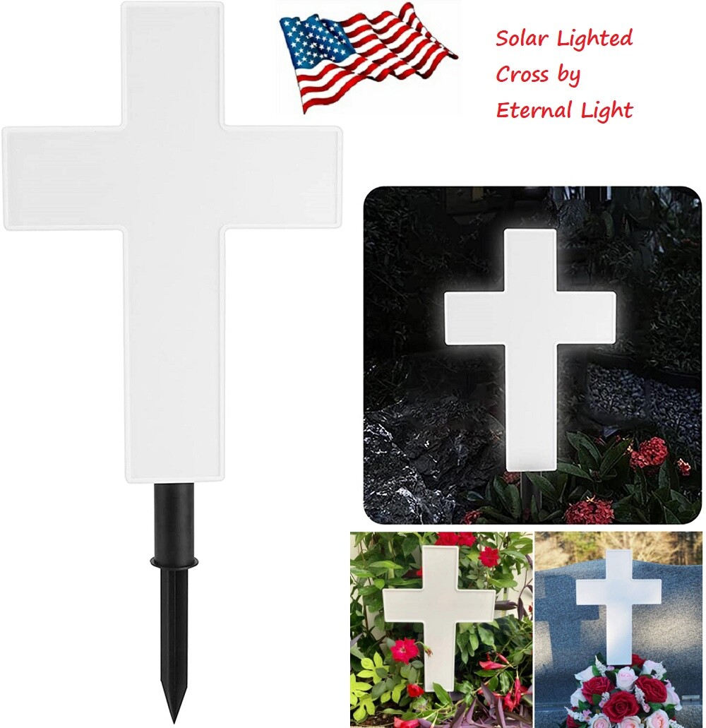 Solar Eternal Light Cross Ragyzity Solar Cross Garden Stake Outdoor