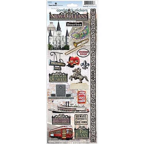 Paper House Productions Sticky Pix NEW ORLEANS Cardstock Stickers - 19 ...