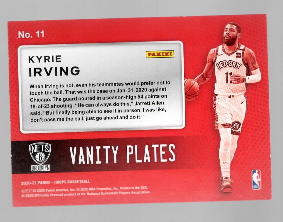 2020 Hoops #11 Kyrie Irving Vanity Plates Mint | eBay