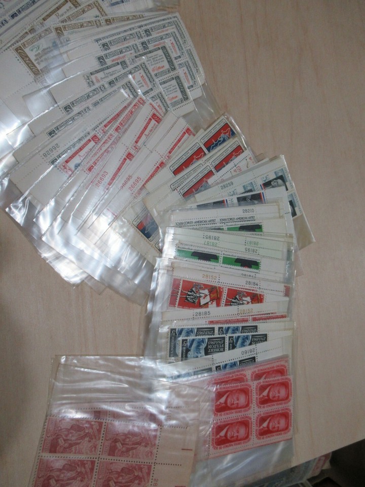 Lot of 48 Plate Blocks, 192 MNH Stamps, all are Different, 1950's 1960 ...