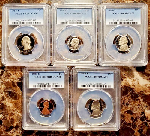 PCGS Slabbed Proof US coins - set of 5 (Quarter through Penny) | eBay