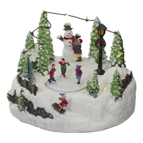 Northlight LED Lighted Christmas Scene with Moving Skaters and a ...