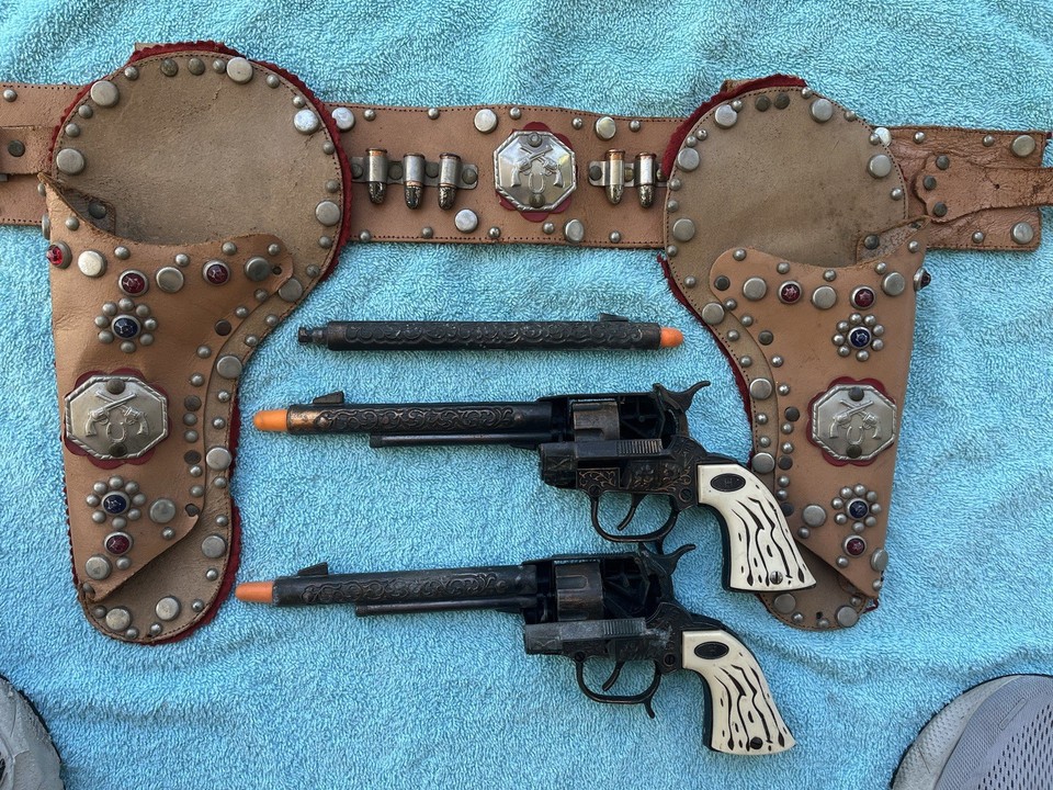 Excellent Cowboy Toy Cap Gun Pistol Full Size Working , 12" Heavy | eBay