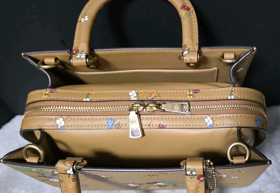 COACH X DISNEY ROGUE 25 MICKEY MOUSE & FRIENDS BAG *PLUS WALLET -HONEY ...