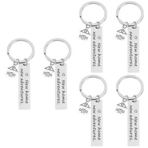 6 Pcs Creative key Chain Key Ring New Home Key Pendant Bag Pendant ...