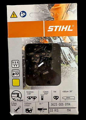 Stihl 36" Chain Saw Chain 3/8 .050 114 Drive Link 33RS 114 3623 005 ...