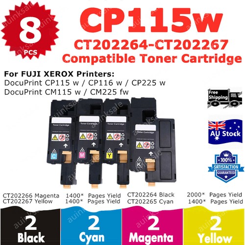 8x Compatible Toner CT202264 - CT202267 For Fuji Xerox CP115 CP225 ...