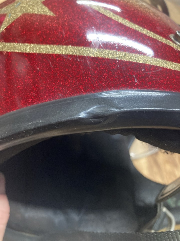 Vintage 1970s Premier 1 Metal Flake Rare Star Pattern Motorcycle Helmet ...