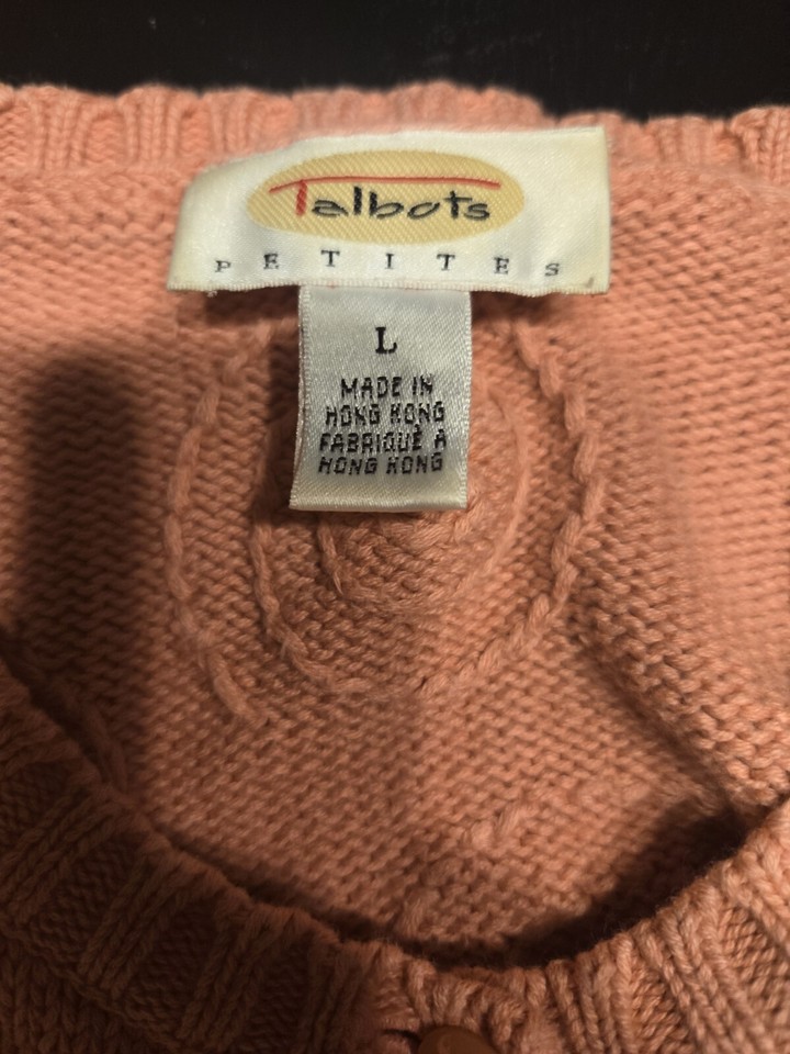 Talbots Collection Petite 100% Wool Crochet Trim Sweater Jacket Womens ...