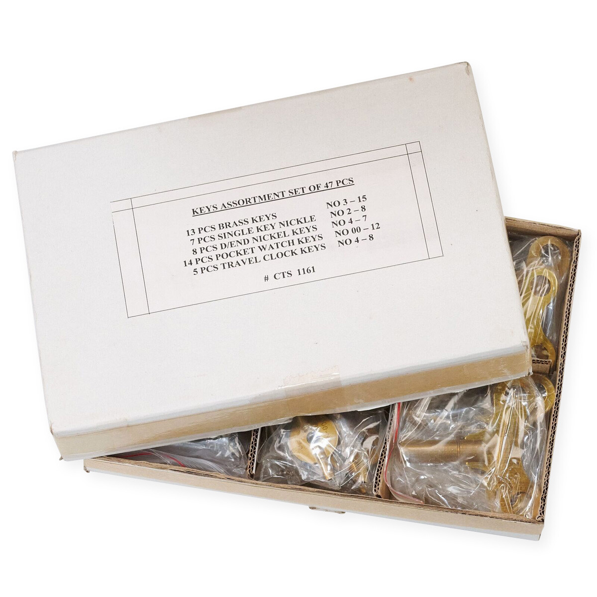 47x ALL SIZES Clock Winding Keys Kit Winder Set Mantle Longcase ...